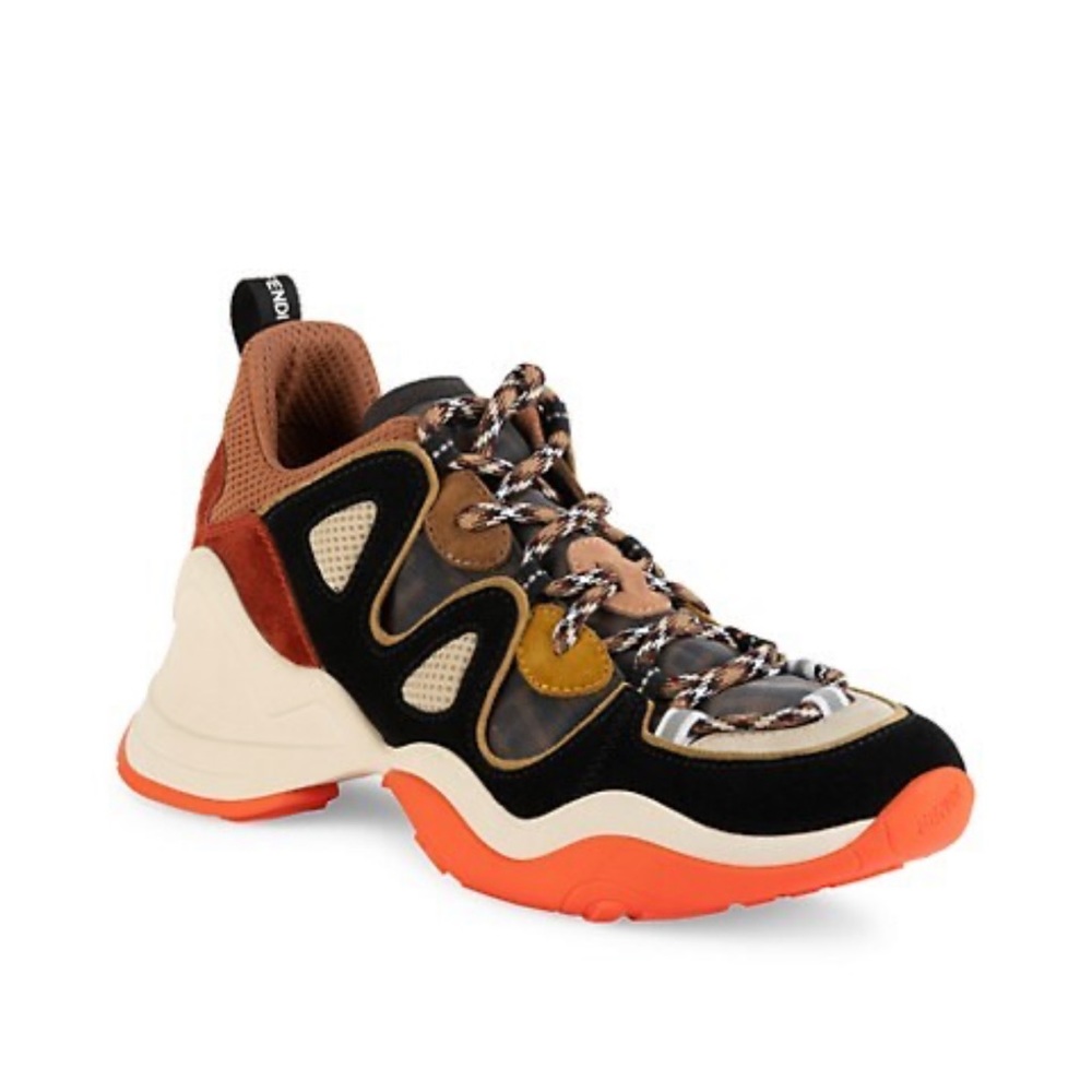 Fendi Fluid Orange Sneakers - Gem